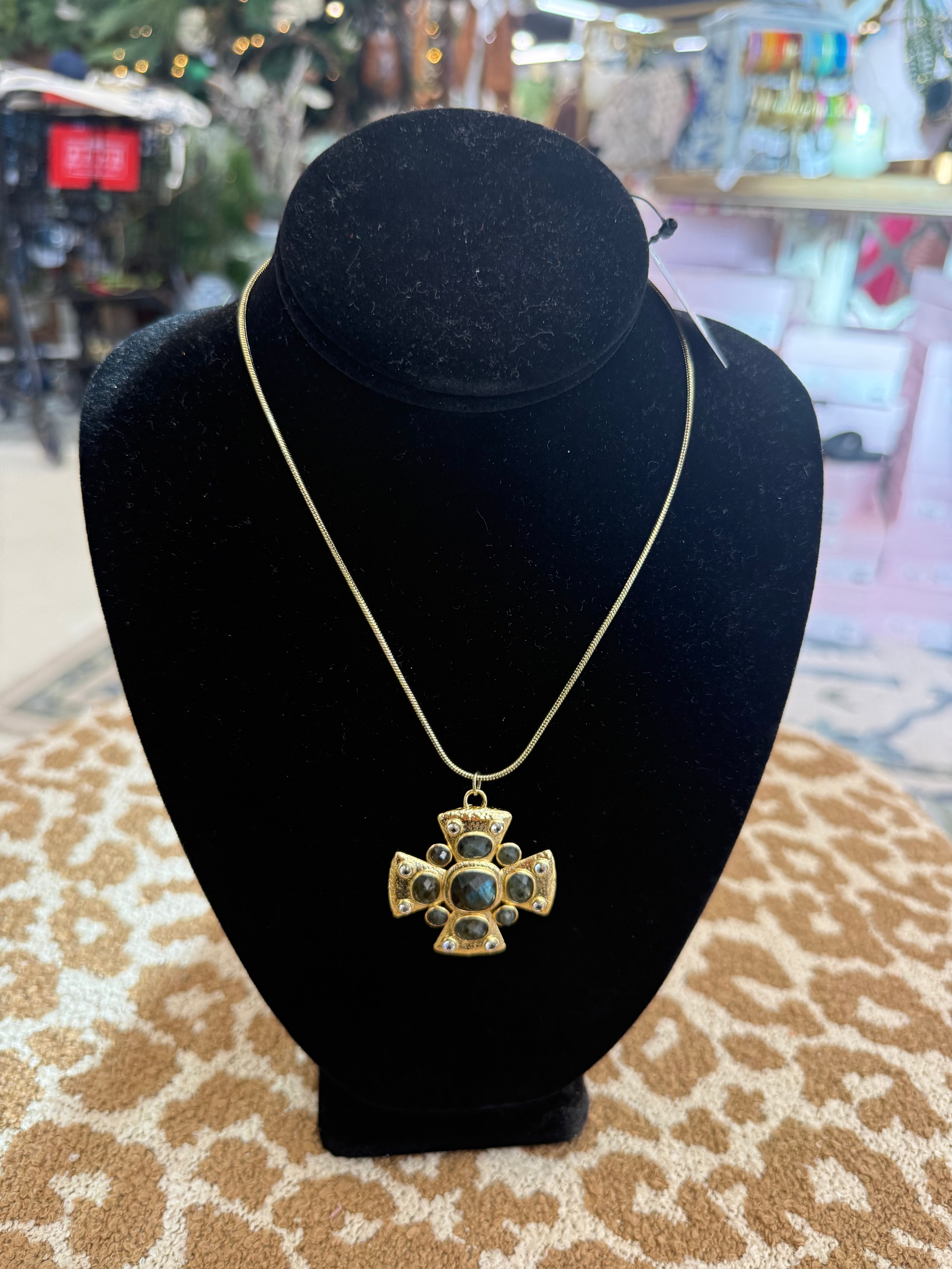 The Empress Cross Pendant Necklace – The French Flea
